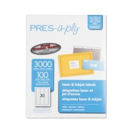 PRES-A-PLY LABELS 30/100SHEETS 1"X2 5/8" 30600