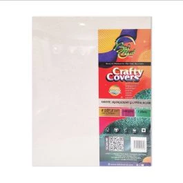 CRAFTY COVERS WHITE IRIDESCENT GLITTER BOARD LS 360GSM 5 SHEETS