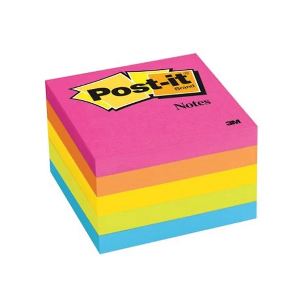 3M POST IT STICKY NOTES 5PK ASST NEON 3"X3" 654-5PK